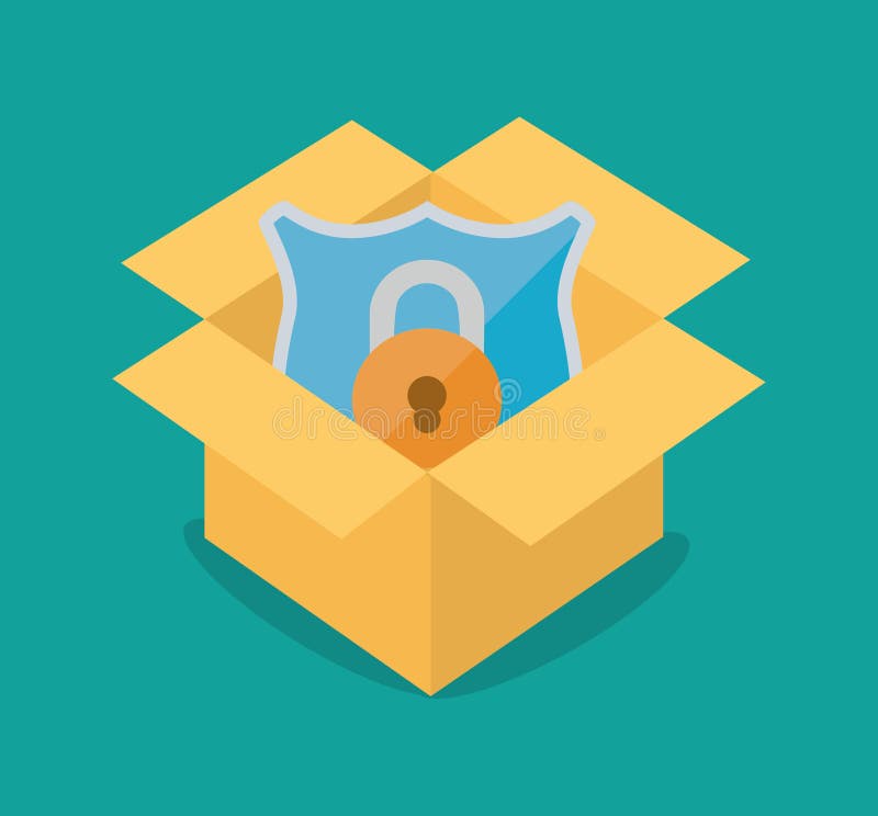 Internet Security Shield Protection Stock Illustration - Illustration ...