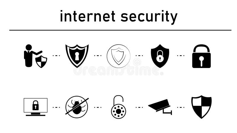 Internet Security Simple Concept Icons Set Stock Illustration ...