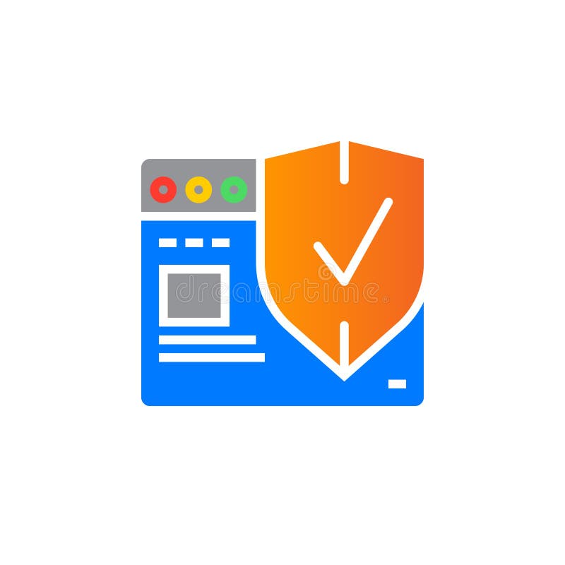 Internet Security Symbol. Web Browser with Protection Shield Stock ...