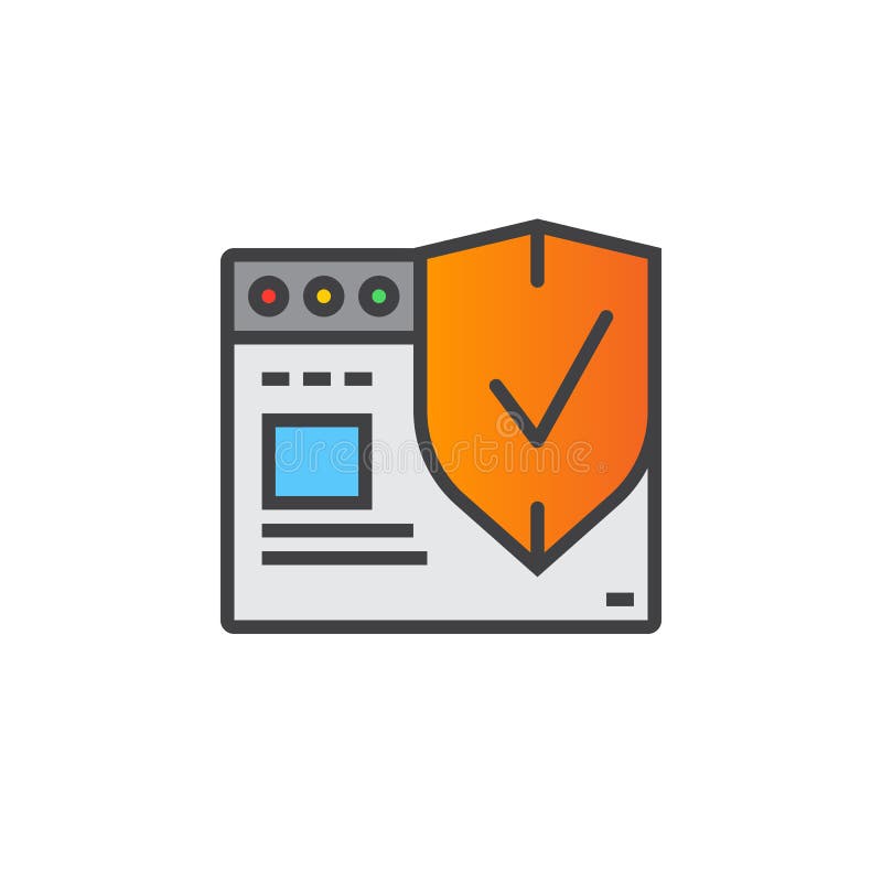 Internet Security Symbol. Web Browser with Protection Shield Stock ...
