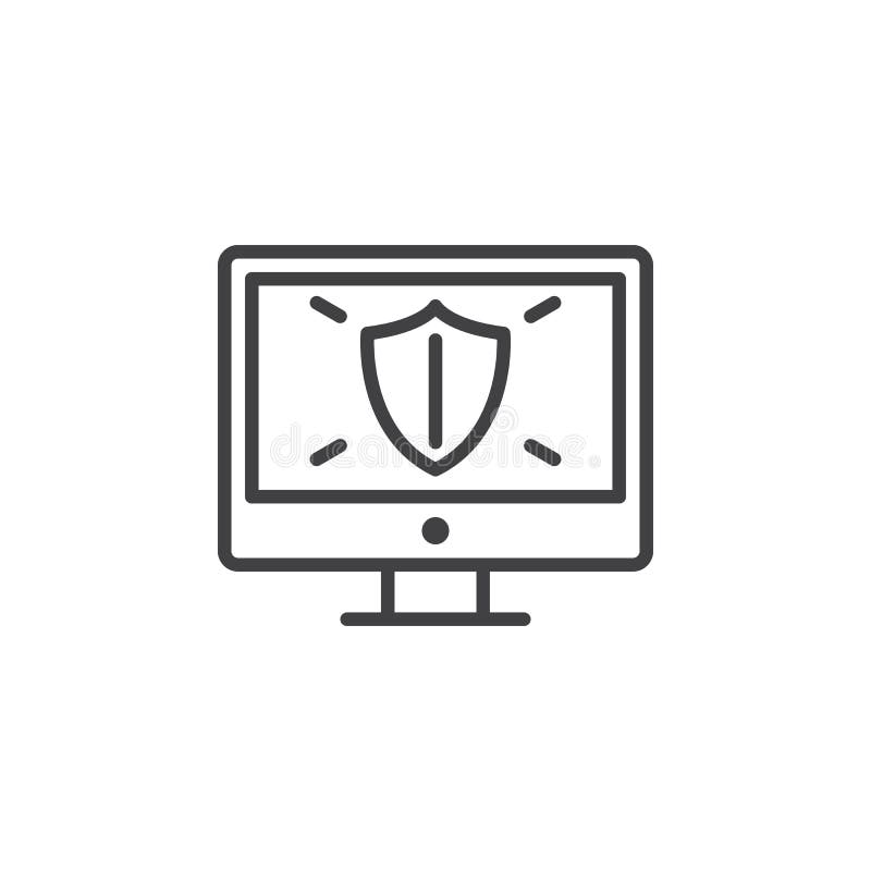 Internet Security System Line Icon Stock Illustration - Illustration of ...