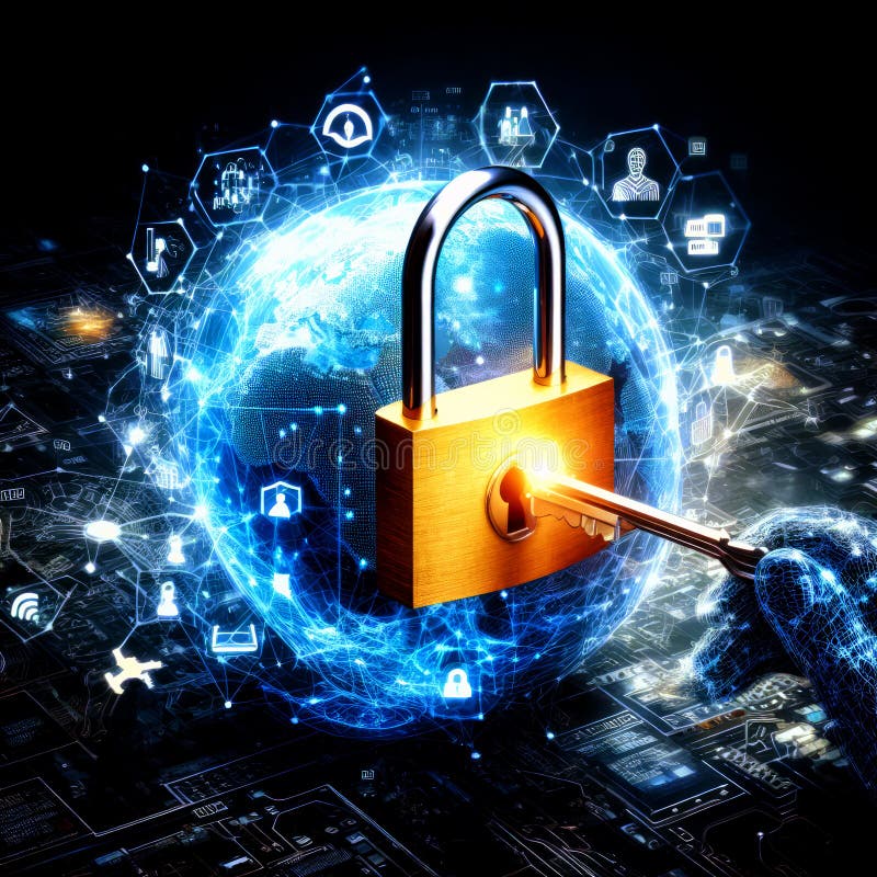 Internet Security with Tight Global Lockdowns Stock Illustration ...