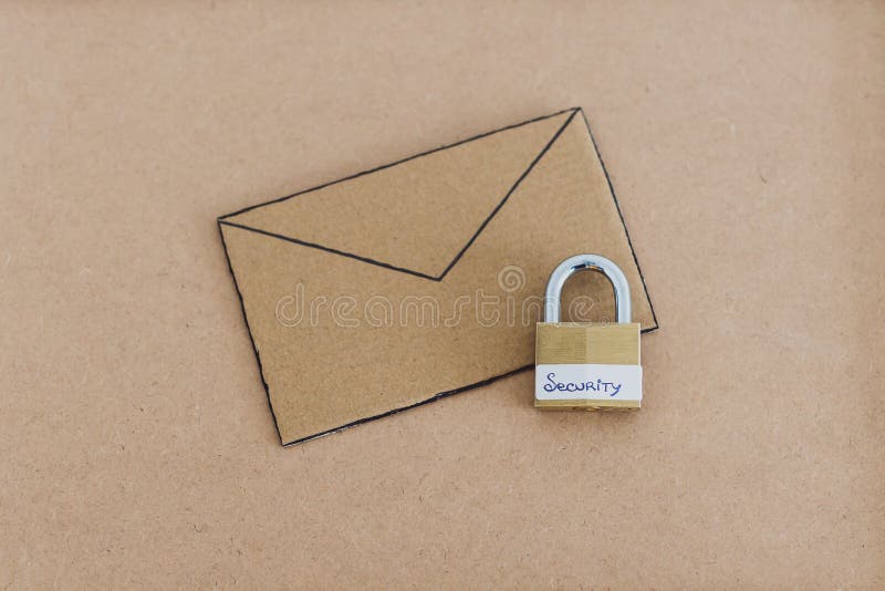 User Privacy Concept, Email Envelope Miniature on Desk with Lock ...