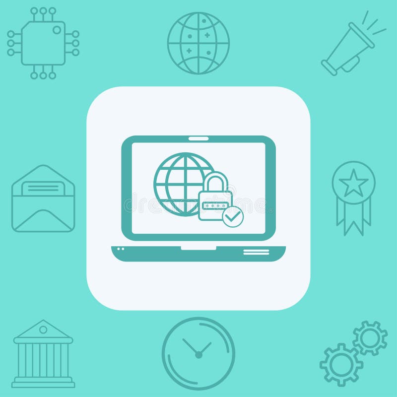 Internet Security Vector Icon Sign Symbol Stock Illustration ...
