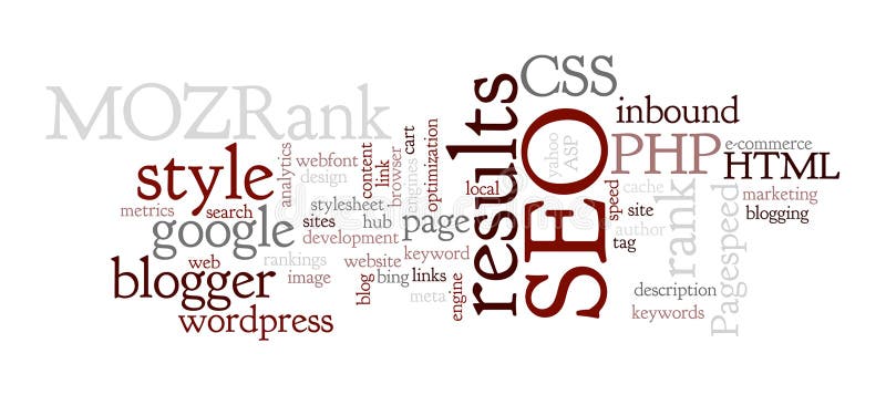 Internet SEO Word Tag Cloud Illustration Stock Illustration ...