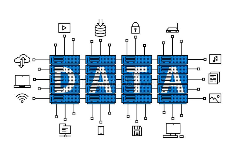 Internet Server Equipment Line Art Stock Vector - Illustration of ...