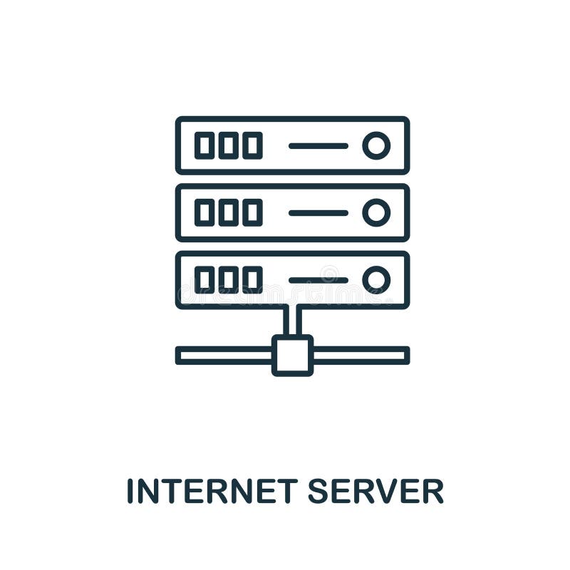 Internet Server Icon Outline Style. Simple Glyph from Icons Collection ...