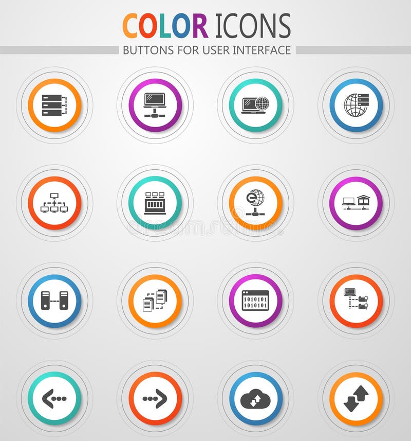 Internet, Server, Network Icons Set Stock Vector - Illustration of network, design: 136464663