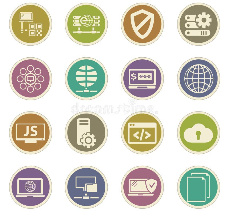 Internet, Server, Network Icons Set Stock Illustration - Illustration ...