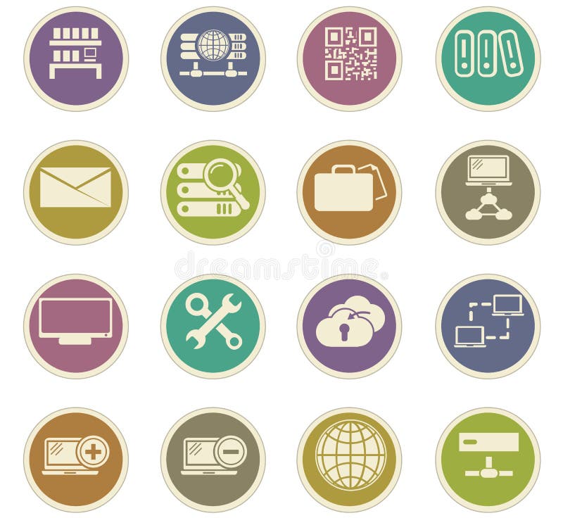 Internet, Server, Network Icons Set Stock Illustration - Illustration ...