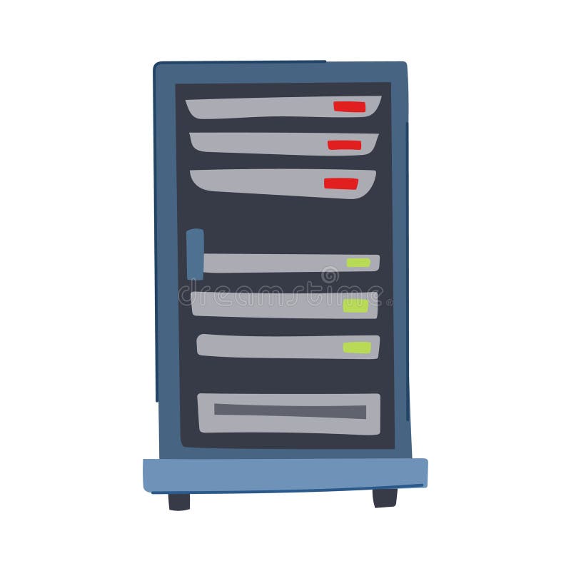 Internet Server Rack Cartoon Vector Illustration Stock Illustration ...