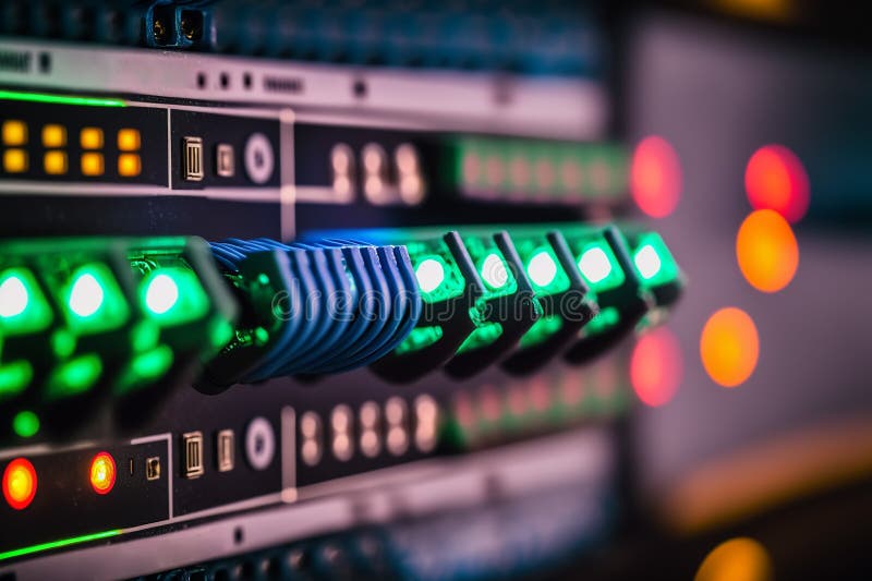 Internet Servers and in Data Center with Blinking Lights ...