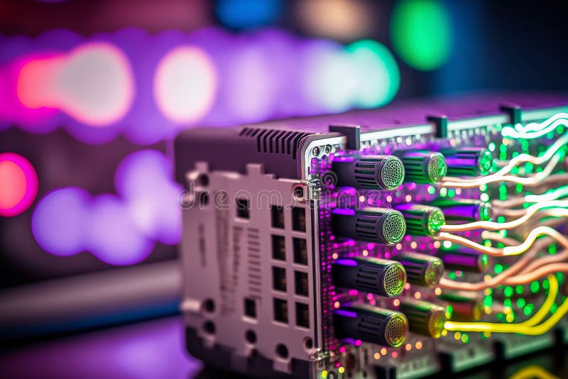 Internet Servers and in Data Center with Blinking Lights ...