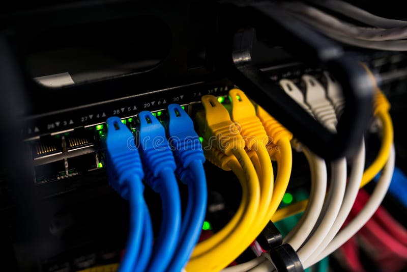 Internet Service Hub Equipment Center Stock Image - Image of internet ...