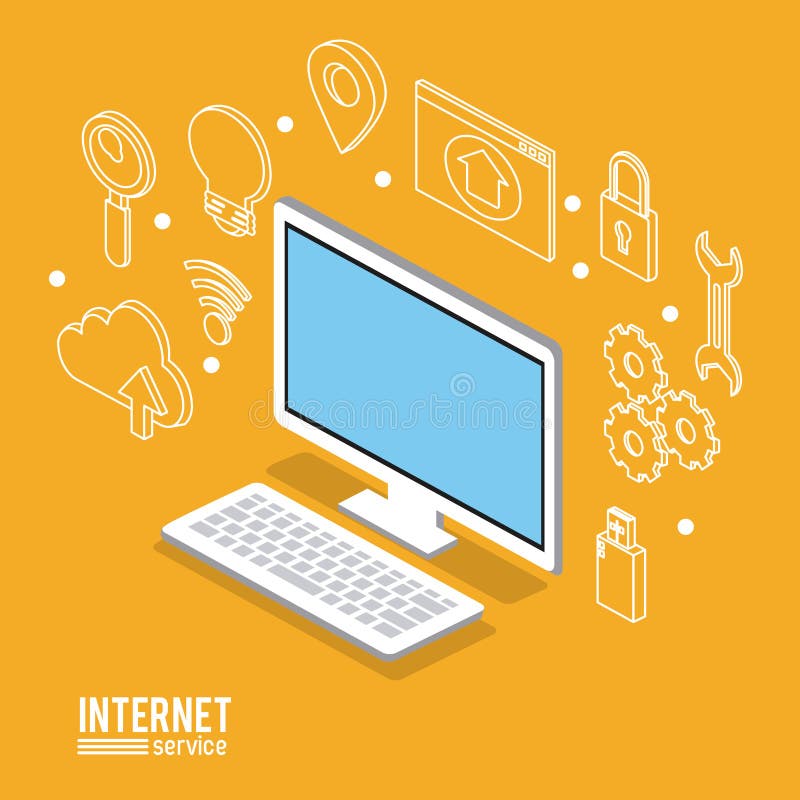 Internet Service Infographic Stock Vector - Illustration of connection ...