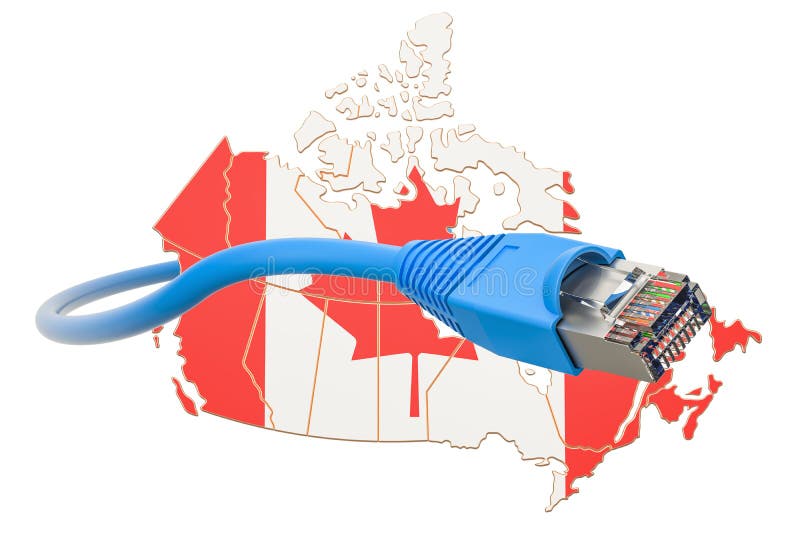 Internet Service Provider in Canada Concept, 3D Rendering Stock ...