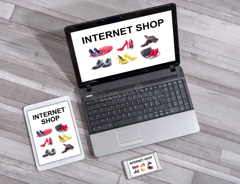 Internet Shop Concept on Different Devices Stock Image - Image of ...