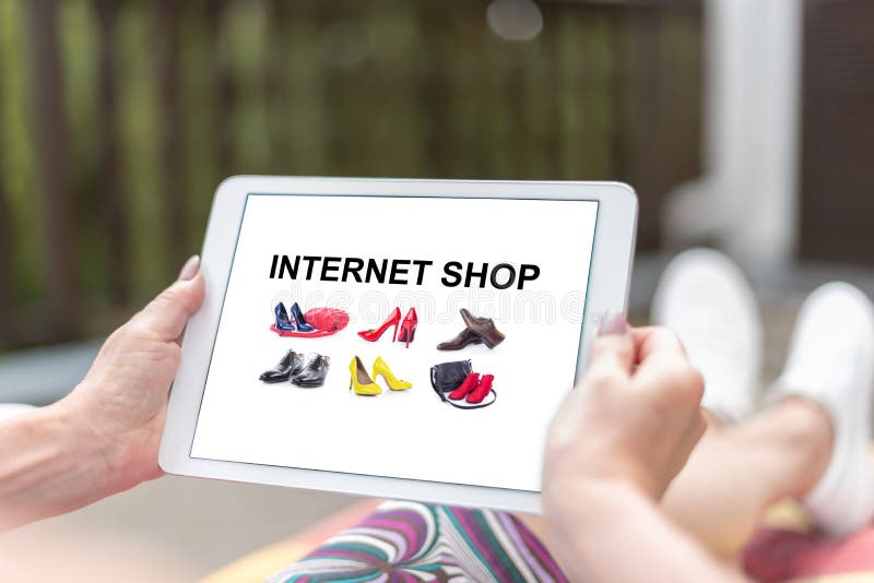 Internet Shop Concept on a Tablet Stock Photo - Image of shopping ...