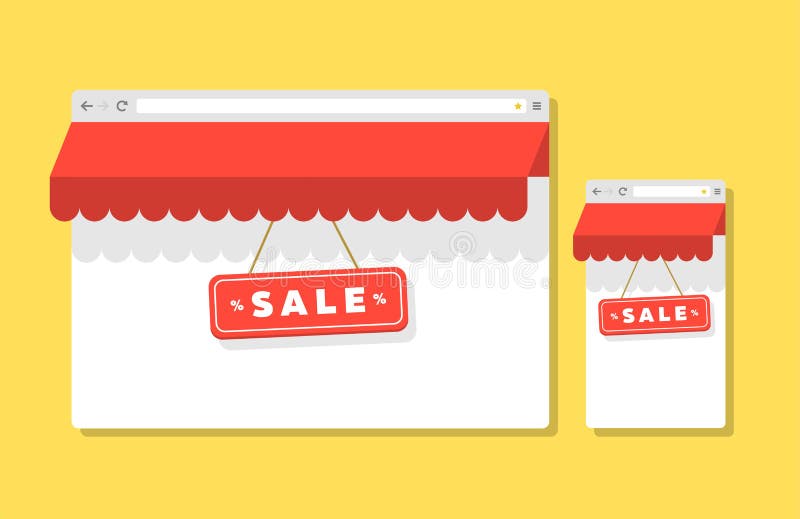 Internet Shopping Browser Template Concept Stock Illustration ...