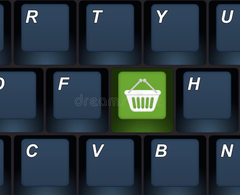 Internet Shopping Buy Key on a Computer Keyboard. Stock Illustration ...