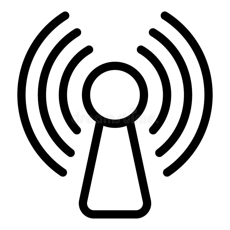 Internet Signal Icon, Outline Style Stock Vector - Illustration of ...