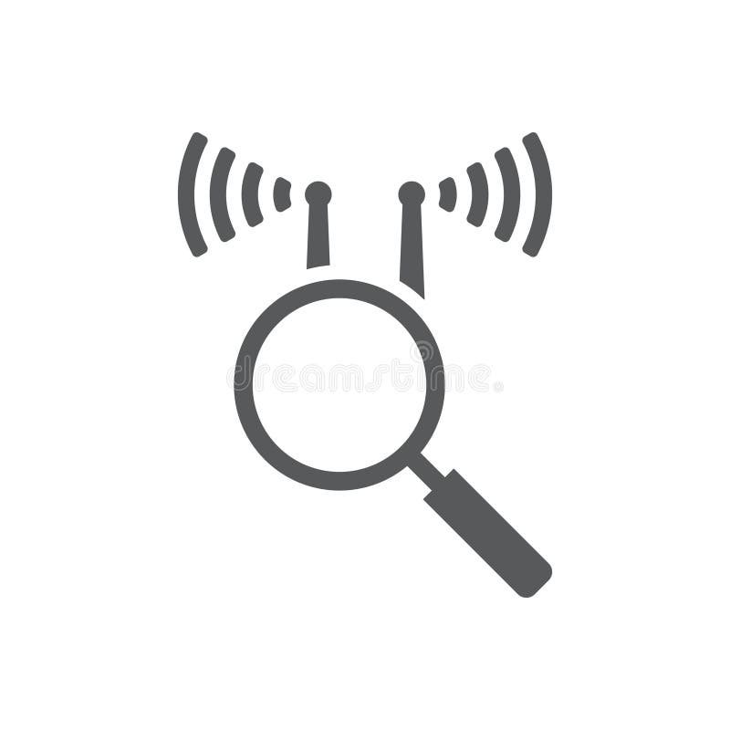 Internet Signal Search Wifi Icon Stock Vector - Illustration of search ...
