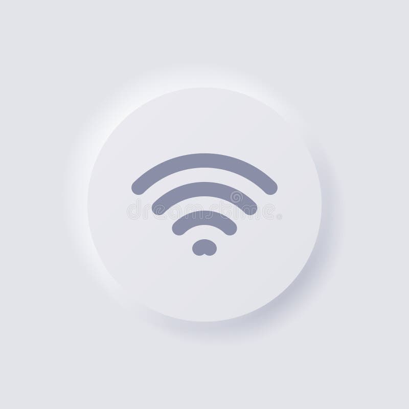 Internet Signal Symbol Icon, White Neumorphism Soft UI Design. Stock ...