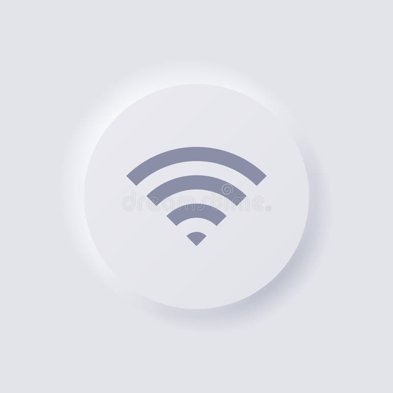 Internet Signal Symbol Icon, White Neumorphism Soft UI Design. Stock ...