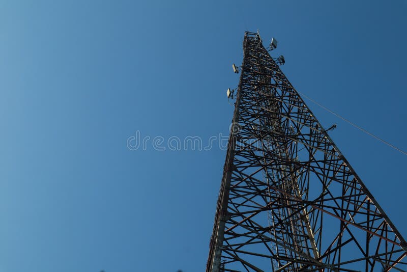 Internet Signal Tower in the Hills of Menoreh, Indonesia Stock Image ...