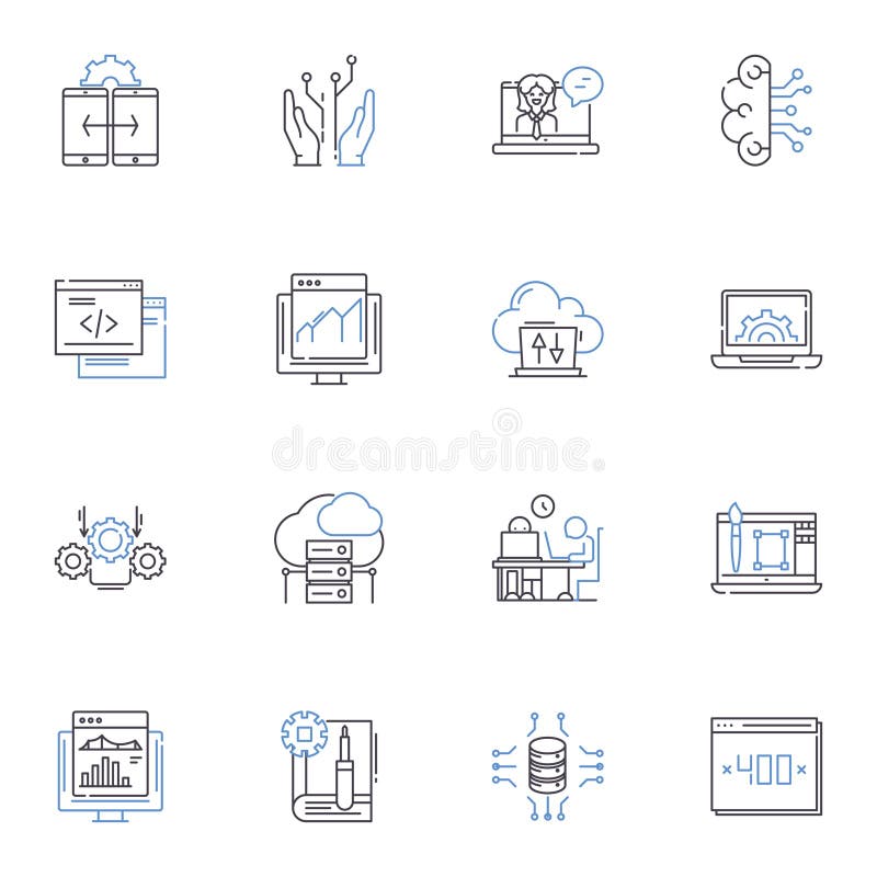 Internet Site Line Icons Collection. Innovation, Convenience ...