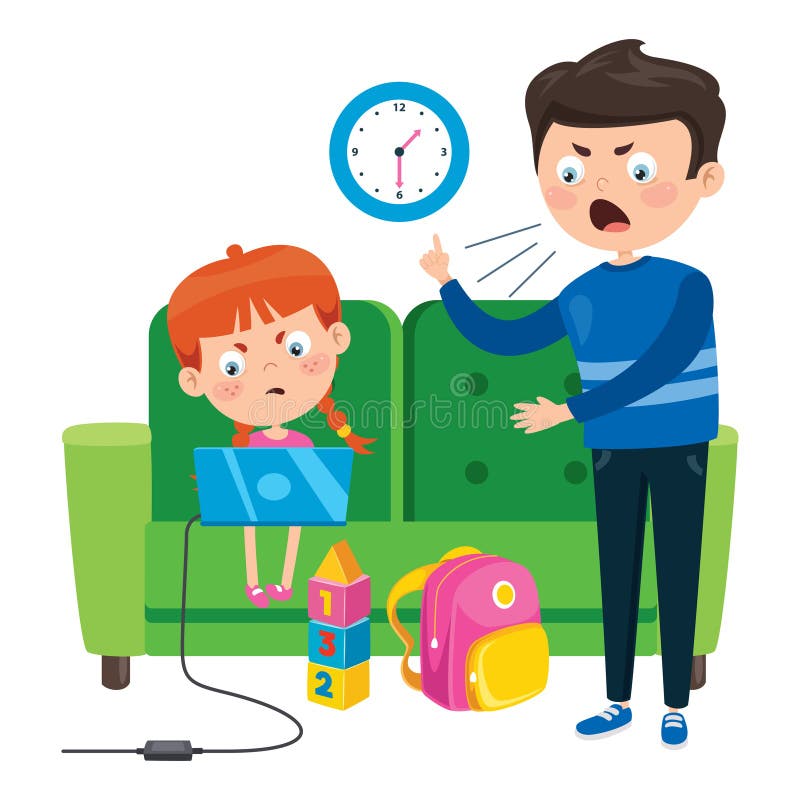 Addiction Children Mobile Phone Stock Illustrations – 555 Addiction ...