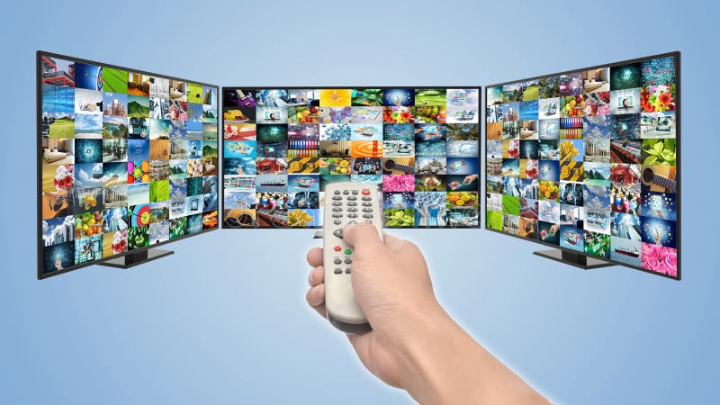 Internet Smart TV Concept and Streaming Multimedia Entertainment Stock ...