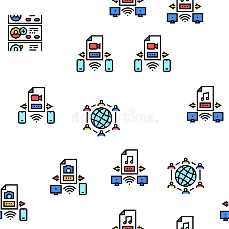 Internet Social Media Vector Seamless Pattern Stock Vector ...