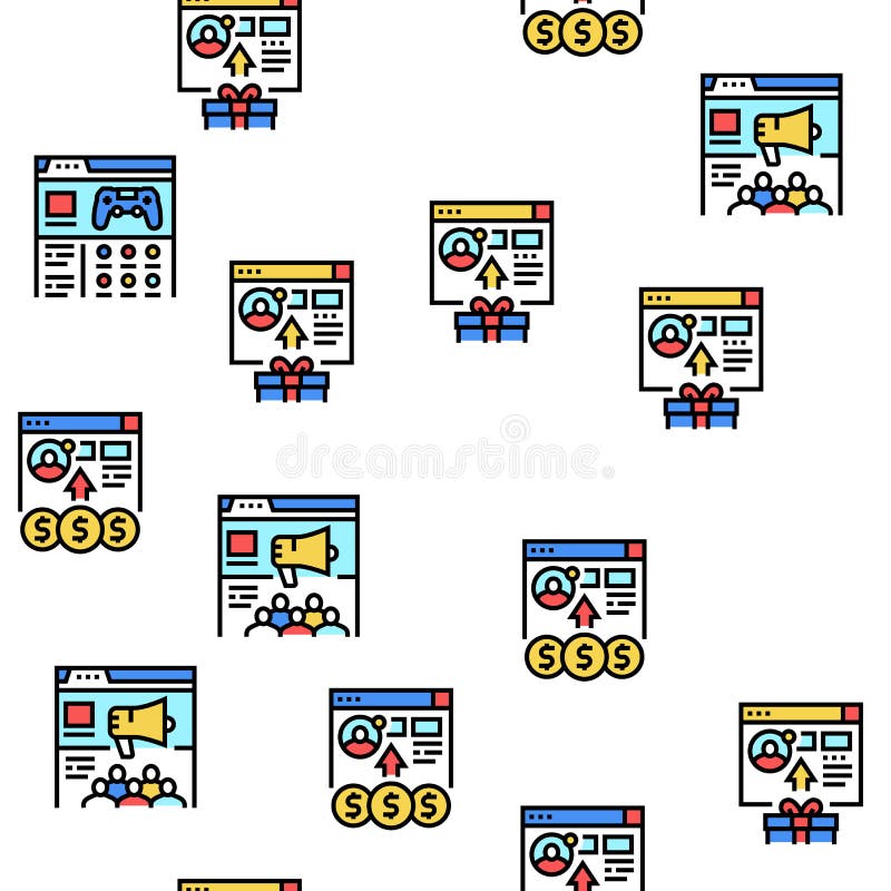 Internet Social Media Vector Seamless Pattern Stock Vector ...