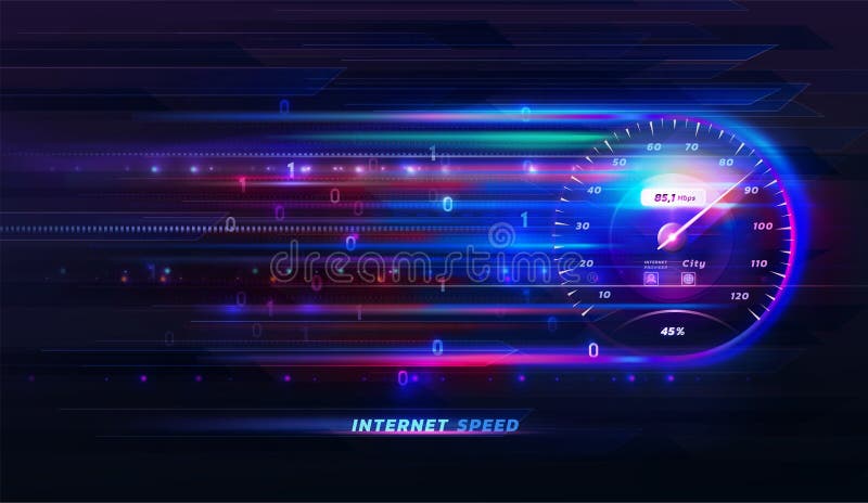Internet Speed. Speedometer and Blurred Motion Light. Fast Car ...