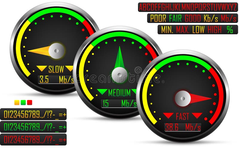 Internet speed test meter stock vector. Illustration of fast - 37036962
