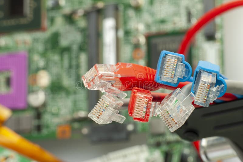 Internet Switch Close Up Macro Shot on Computer Circuit Board Stock ...