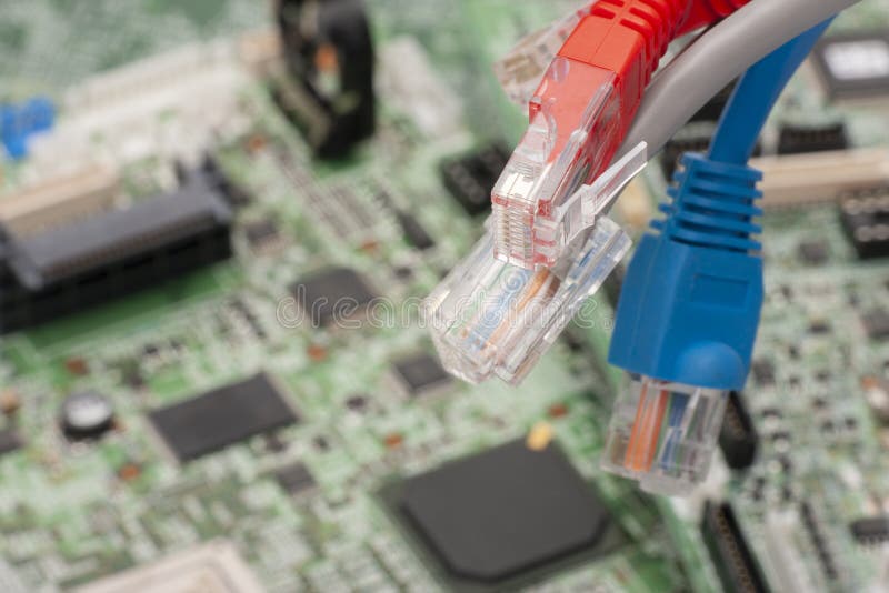 Internet Switch Close Up Macro Shot on Computer Circuit Board Stock ...