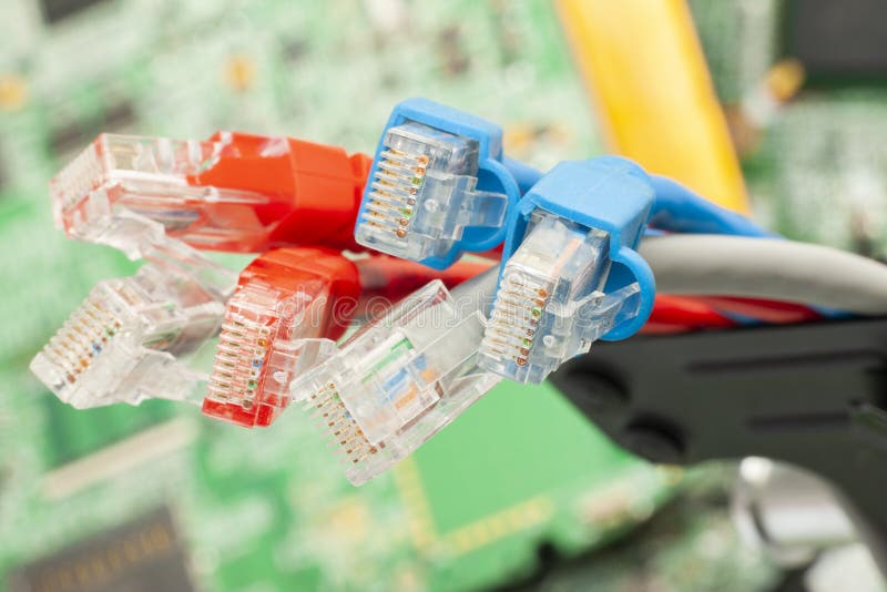 Internet Switch Close Up Macro Shot on Computer Circuit Board Stock ...