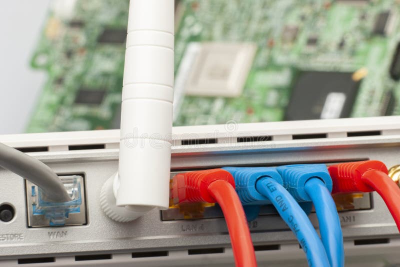 Internet Switch Close Up Macro Shot on Computer Circuit Board Stock ...