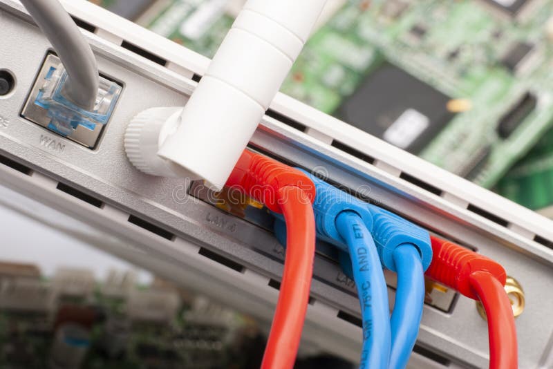 Internet Switch Close Up Macro Shot on Computer Circuit Board Stock ...