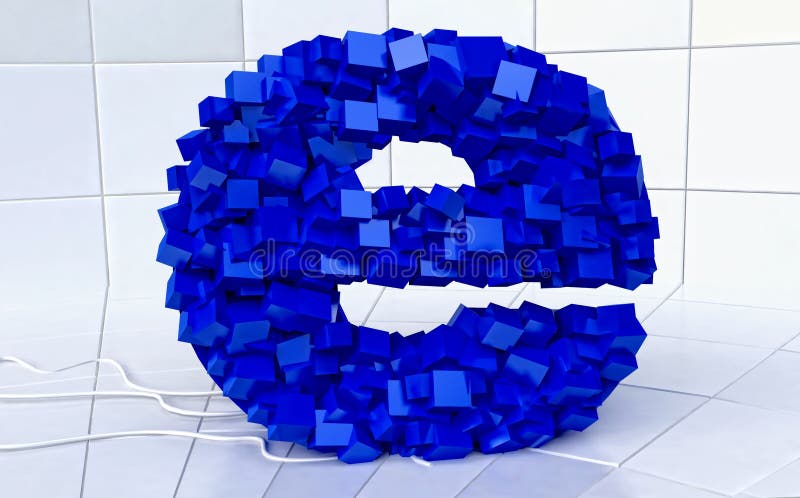 Internet-Symbol e im Blau stock abbildung. Illustration von ...