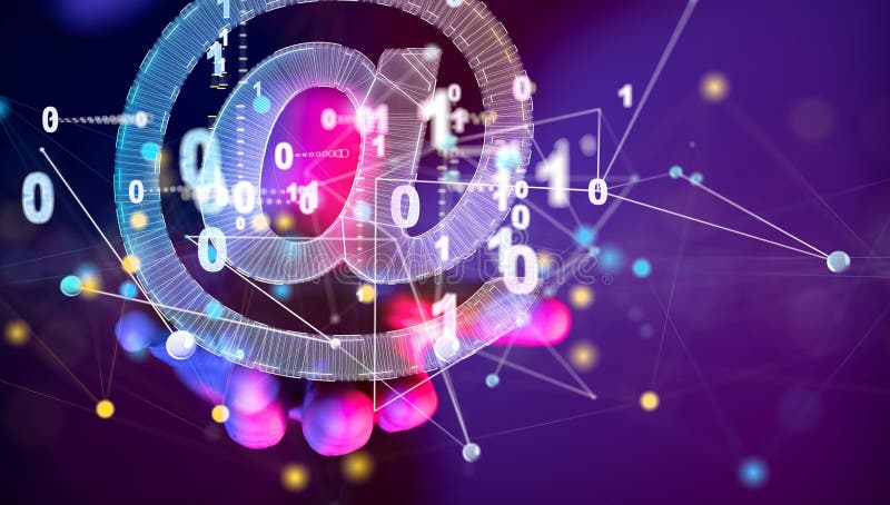 The Internet Symbol is Placed Over Multiple Circles with Different ...