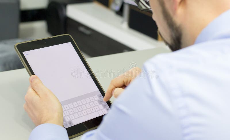 Internet on tablet stock photo. Image of glasses, generation - 84383350