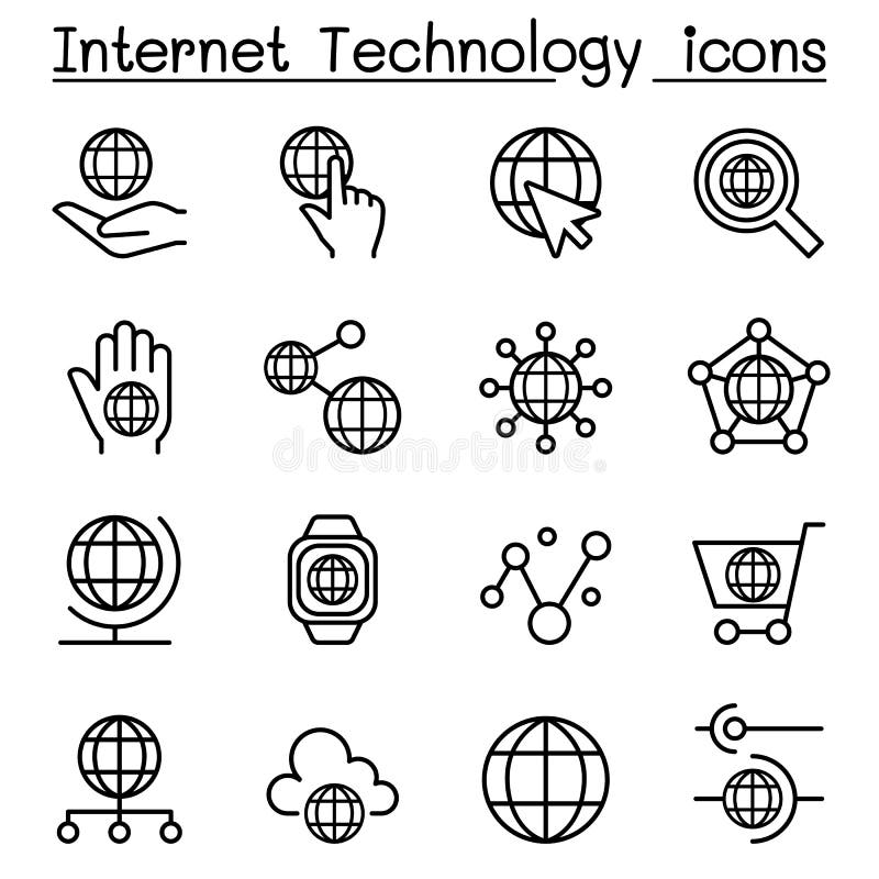Communication Technology Icons Set 2 Stock Vector - Illustration of ...