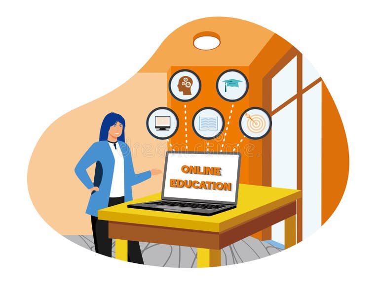 Internet Technology Education. Online Education Concept with Digital ...