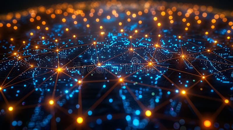 Internet Technology with Global Communication Network Connected Around ...