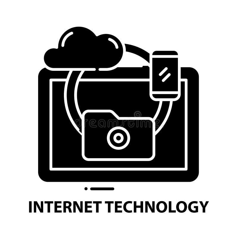 Internet Technology Icon, Black Vector Sign with Editable Strokes ...