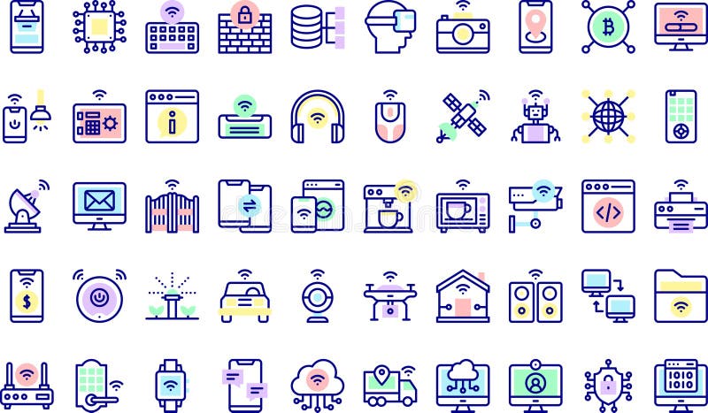 Internet Technology Icons Collection is a Vector Illustration with ...