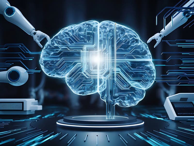 Artificial Intelligence Brain and Circuit for Machine Learning Concept ...